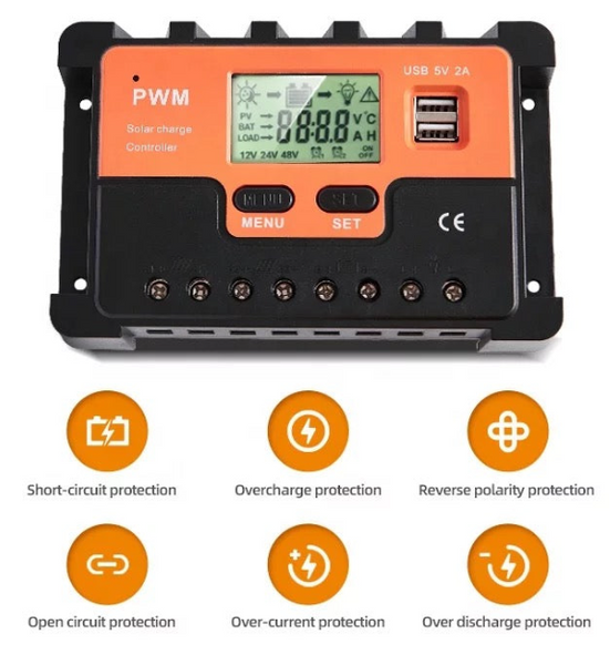 20A PWM 12/24V (Auto) Solar Charge Controller - AOITS (Double Solar Pa ...