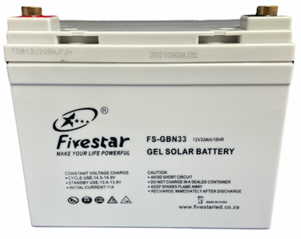 Solar Gel 12V Battery 33AH Deep Cycle - FIVESTAR – Thivha Online Store