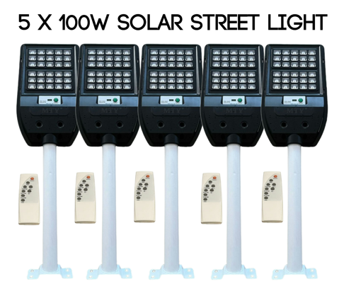 100W Solar Street Light -MTY (5 Pack) – Thivha Online Store