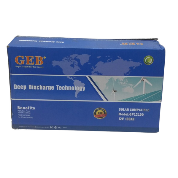 GEB 100ah deep cycle solar gel battery - 2 pcs – Thivha Online Store